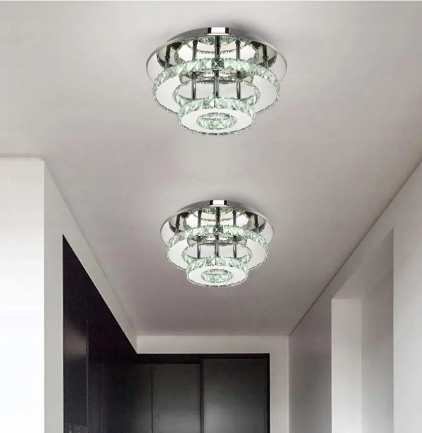 Toolight Toolight, LED křišťálové závěsné stropní svítidlo 20W, neutrální barva, APP412-C, chromová, OSW-65010
