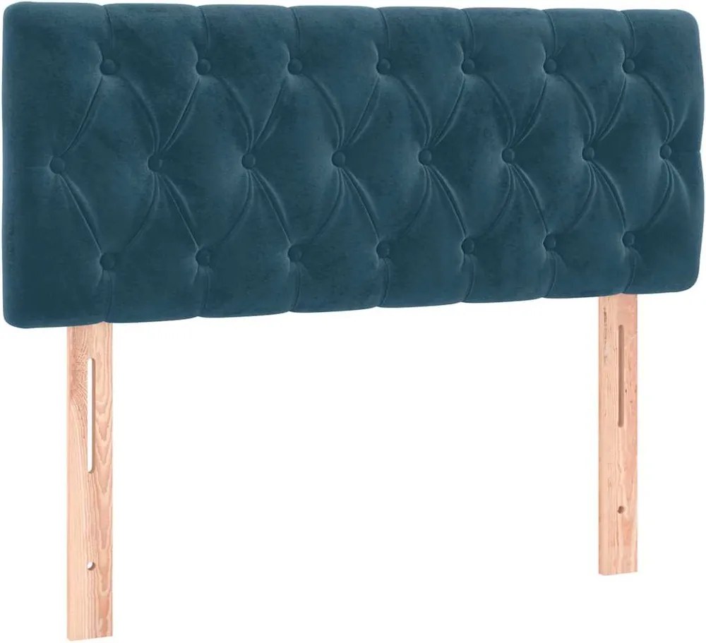 Box spring postel s matrací tmavě modrá 90x200 cm samet 3127653