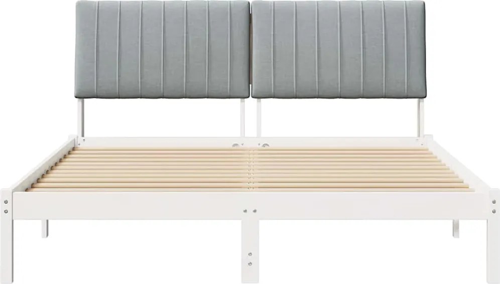 Rám postele s čelo Bílá 150 x 200 cm Masivní borové dřevo 3394417
