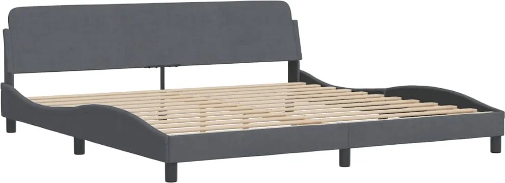 Postel s matrací tmavě šedá 200 x 200 cm samet 3208677
