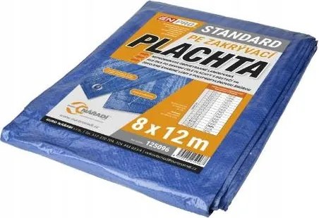 Plachta zakrývací Standard, 8 x 12 m, 70 g/m², modro stříbrná, Enpro