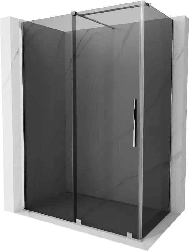 Mexen Velar, sprchový kout s posuvnými dveřmi 140 x 85 cm, 8mm šedé sklo, chromová, 871-140-085-41-01
