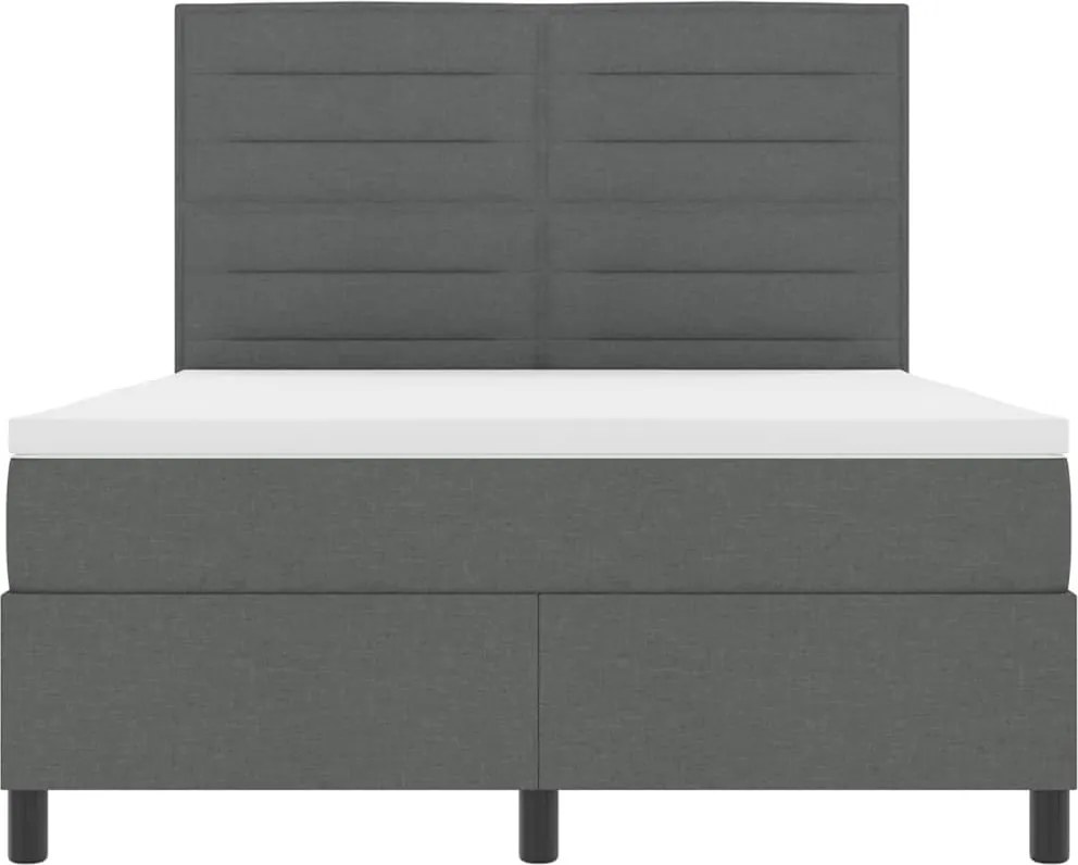 Postel s boxspringem s matrací Tmavě šedá 140 x 190 cm textil 3339309