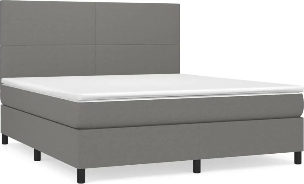 Box spring postel s matrací tmavě šedá 160x200 cm textil 3141626