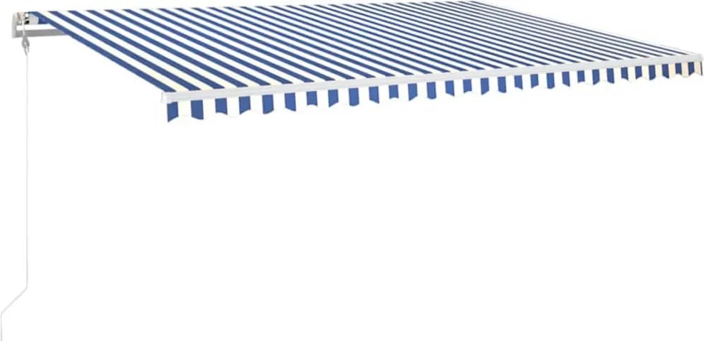 Automatická zatahovací markýza 500 x 350 cm modrobílá 3069026