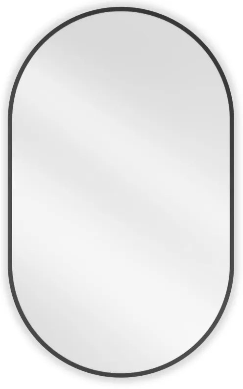 Mexen Loft, oválné koupelnové zrcadlo 90 x 55 cm, barva rámu černá matná, 9851-090-055-000-70