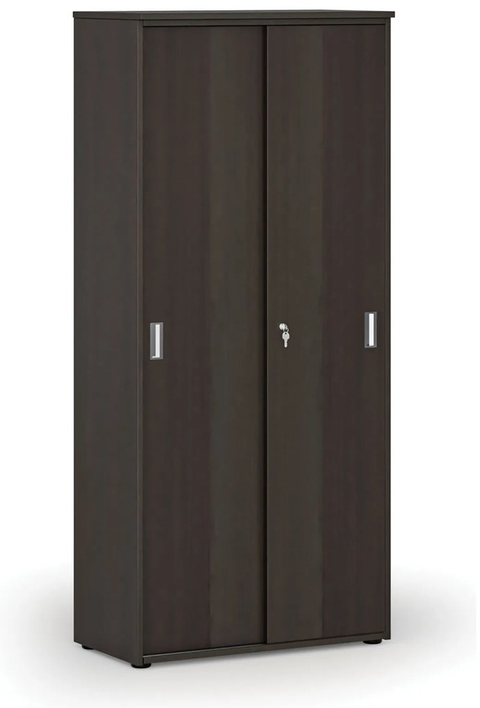 Skříň se zasouvacími dveřmi PRIMO WOOD, 800 x 420 x 1781 mm, wenge