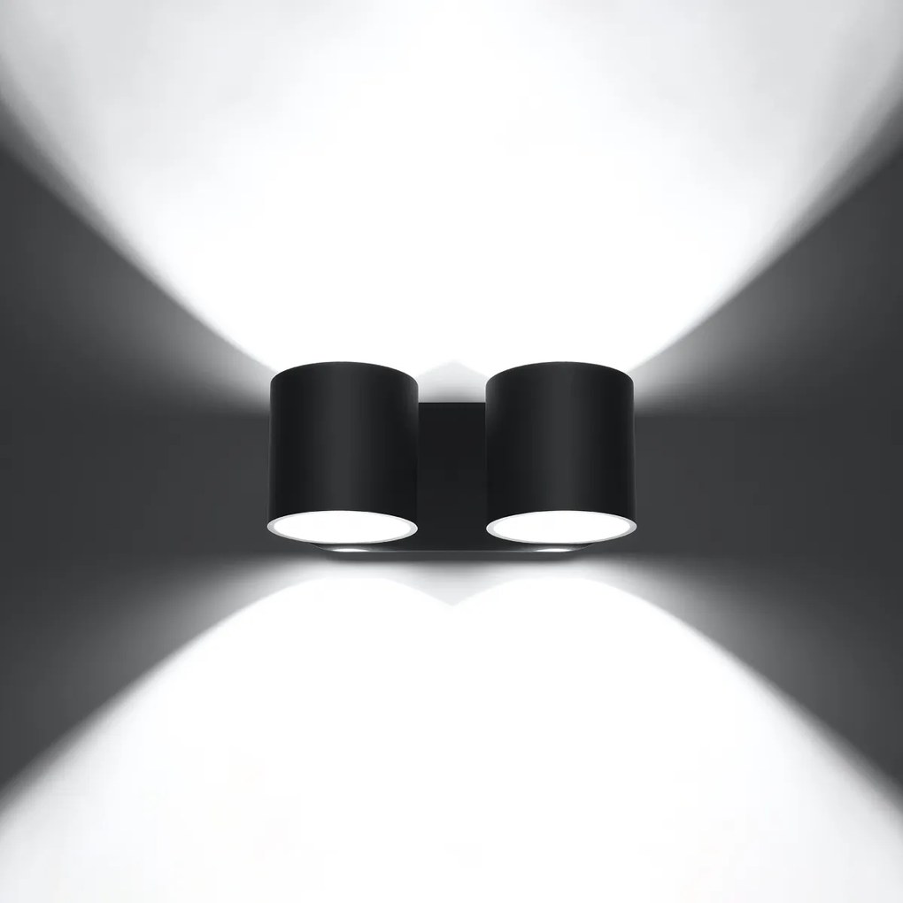 Sollux Lighting Nástěnné svítidlo ORBIS 2 Černá