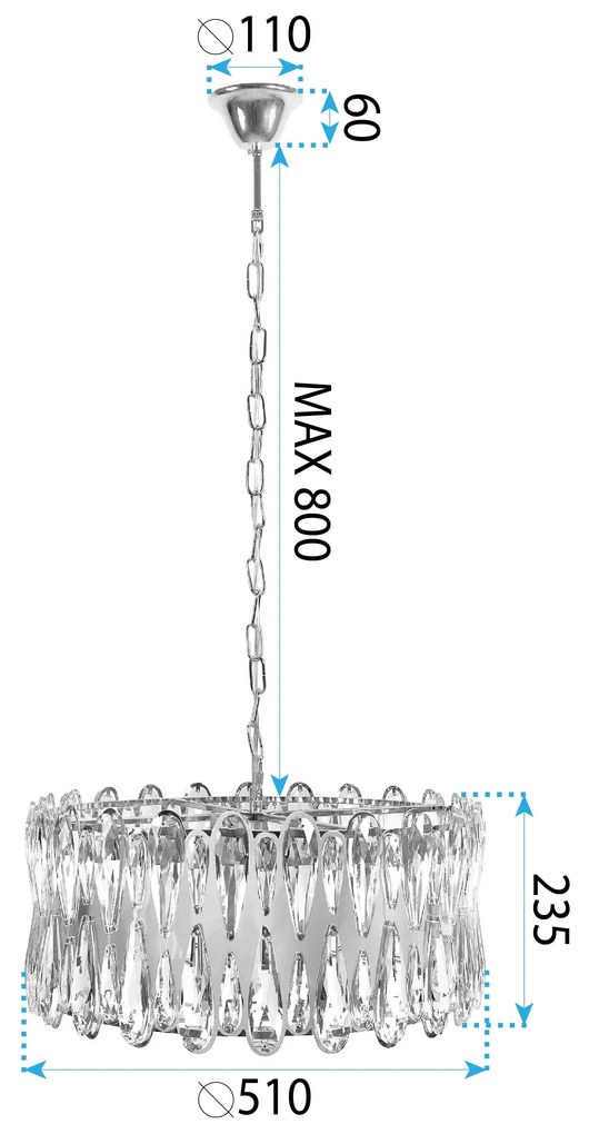 Toolight Moderní závěsné osvětlení Crystal D11 APP1718-CP zlaté