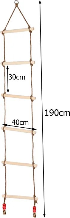 Verk Group Zahradní provazový žebřík pro děti dřevěná houpačka na lezení