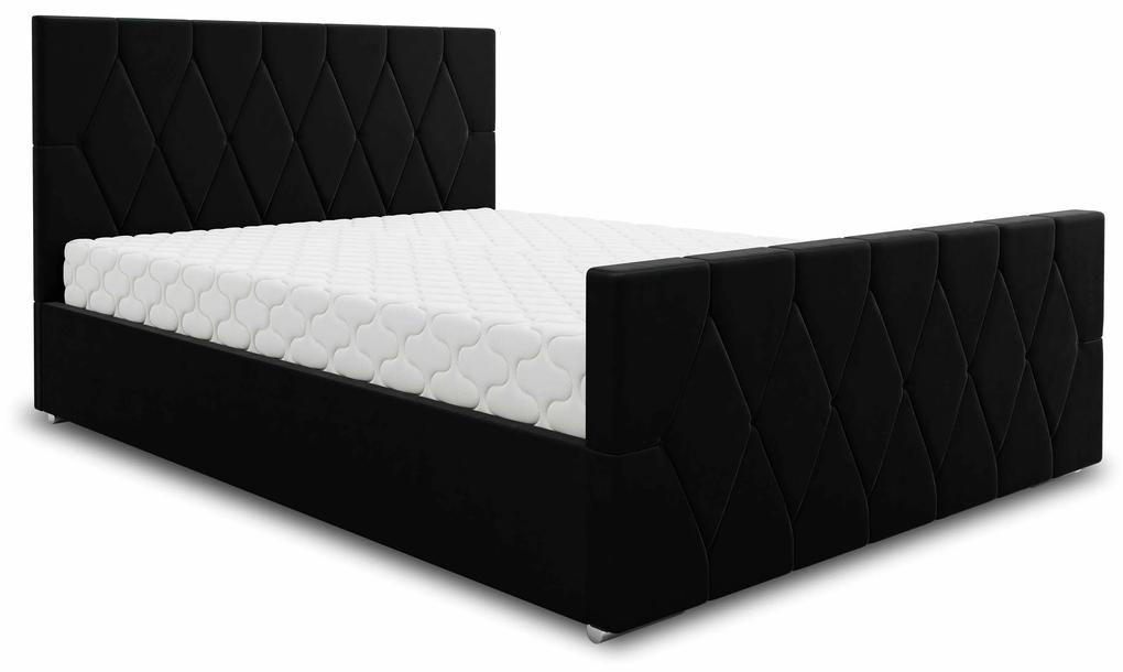 Manželská postel 160 cm Alex (černá) (s roštem a úložným prostorem). 1046775