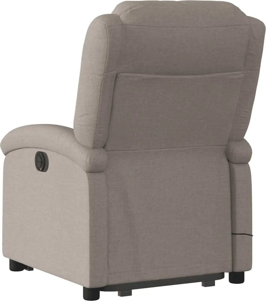 Elektrické zvedací masážní polohovací křeslo taupe textil 3204208