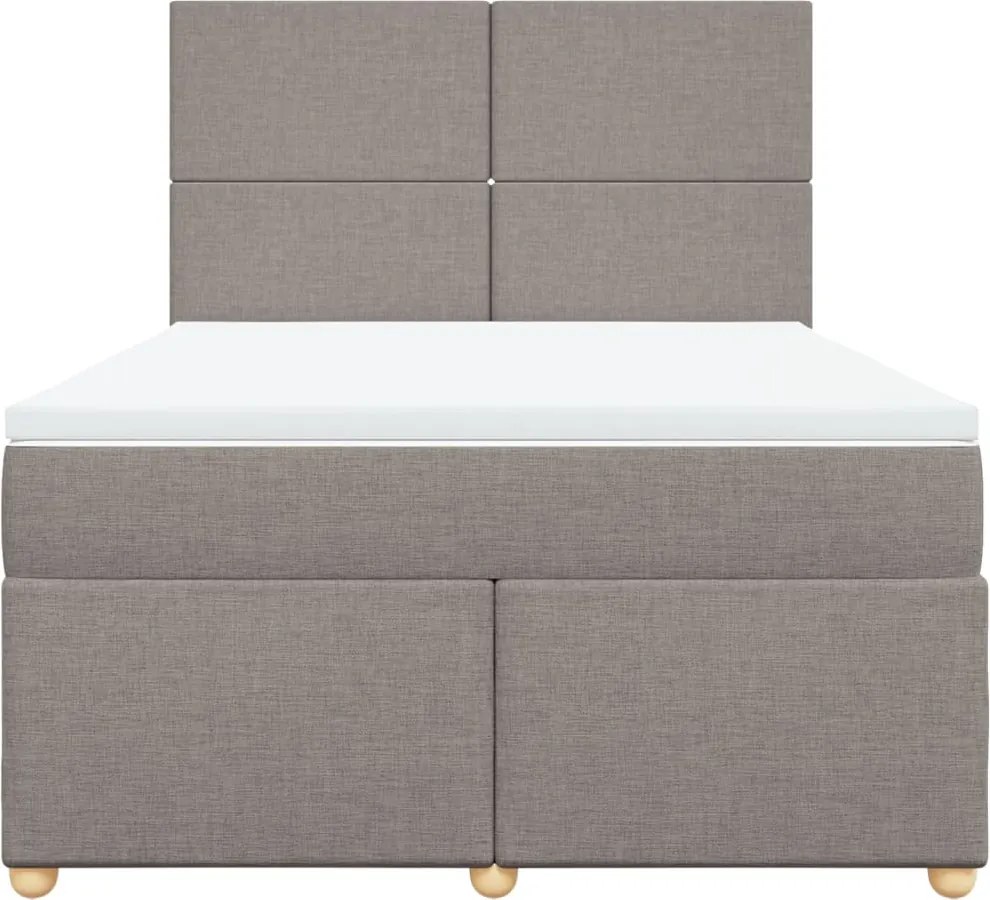 Box spring postel s matrací taupe 140x200 cm textil 3291300
