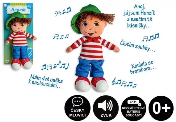 Panenka/Panáček kluk Honzík hadrový plyš 30 cm česky mluvící na kartě