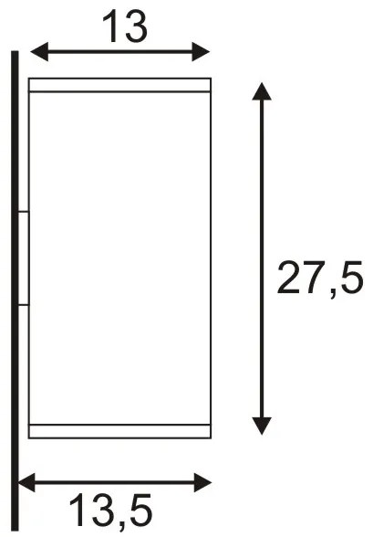 SLV 229574 Theo Big Up-Down Wall, venkovní nástěnné svítidlo, 2x75W GU10 ES111, stříbrnošedá, výška 27cm, IP44