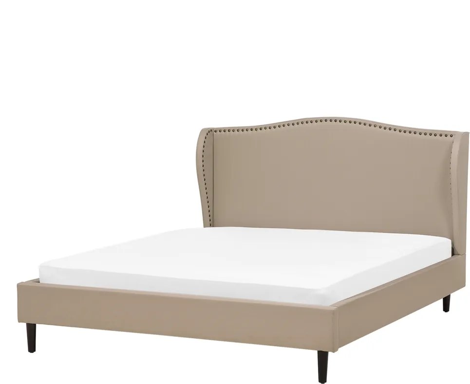 Čalouněná béžová postel 160x200 cm - COLMAR