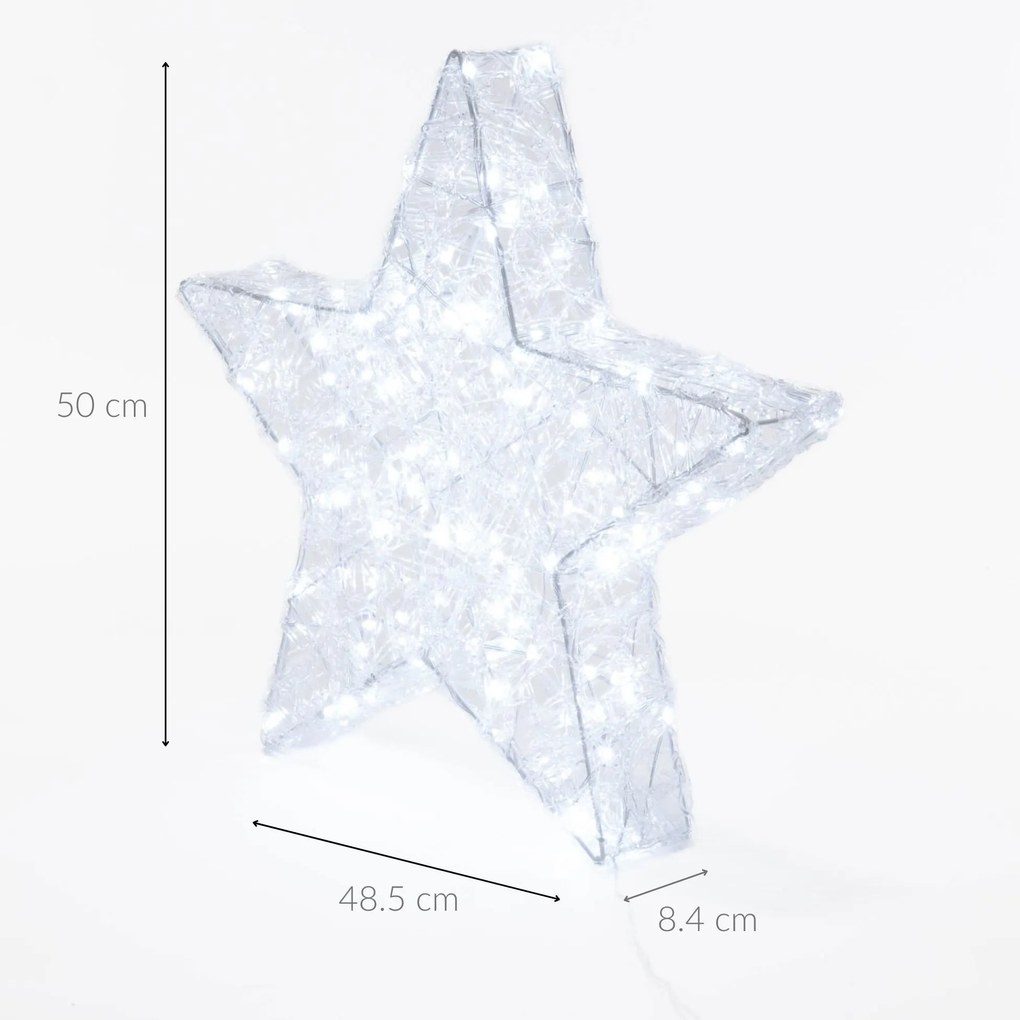 Svítící vánoční dekorace, hvězda, 50 cm