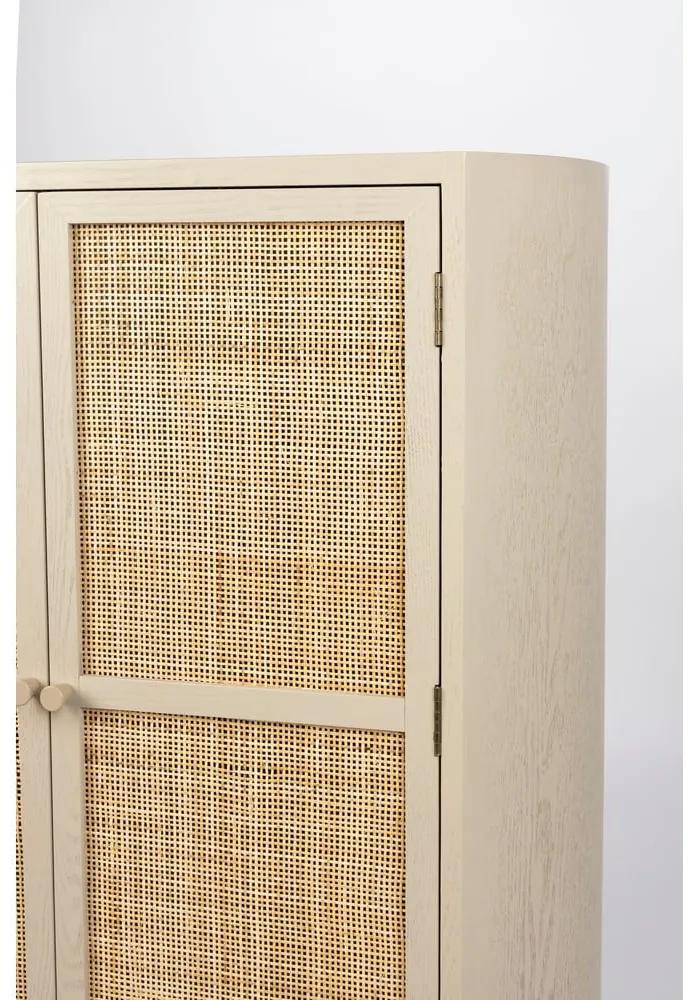 Krémová ratanová skříňka 80x100 cm Amaya – White Label