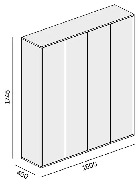 PLAN Skříň vysoká s dveřmi BLOCK Wood