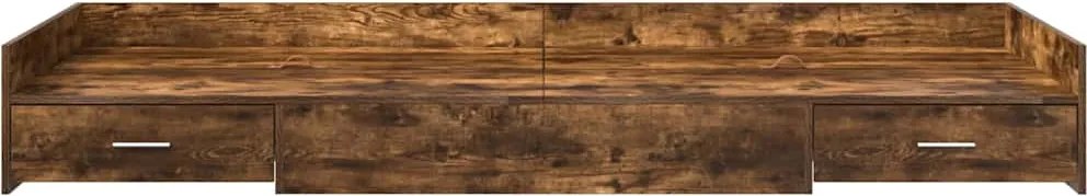 Rám postele s čelo Kouřový dub 80 x 200 cm Kompozitní dřevo 3335241