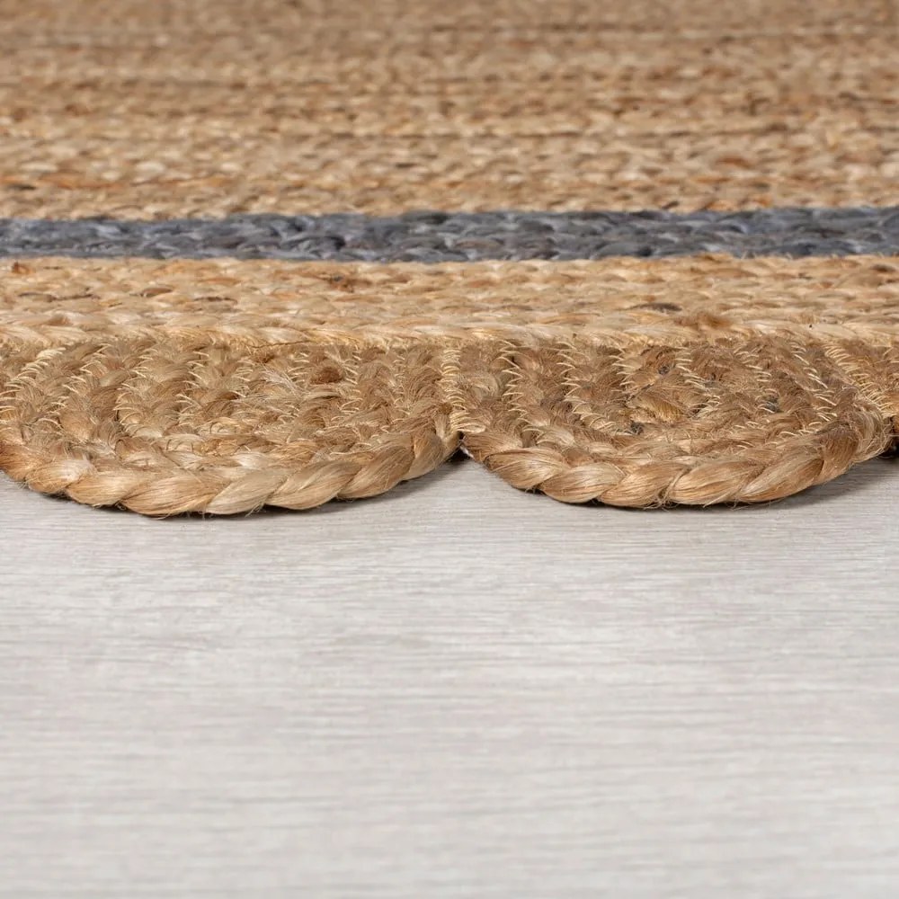 Šedý/v přírodní barvě ručně tkaný jutový kulatý koberec ø 160 cm Grace Grey – Flair Rugs