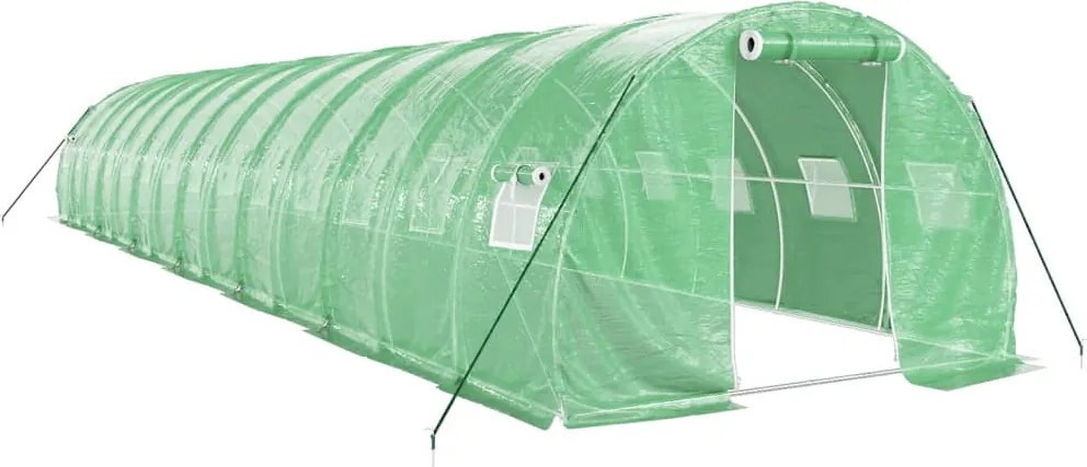 Skleník s ocelovým rámem zelený 42 m² 14 x 3 x 2 m 3188044