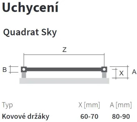 Isan Quadrat Sky 1755 x 600 mm koupelnový radiátor bílý