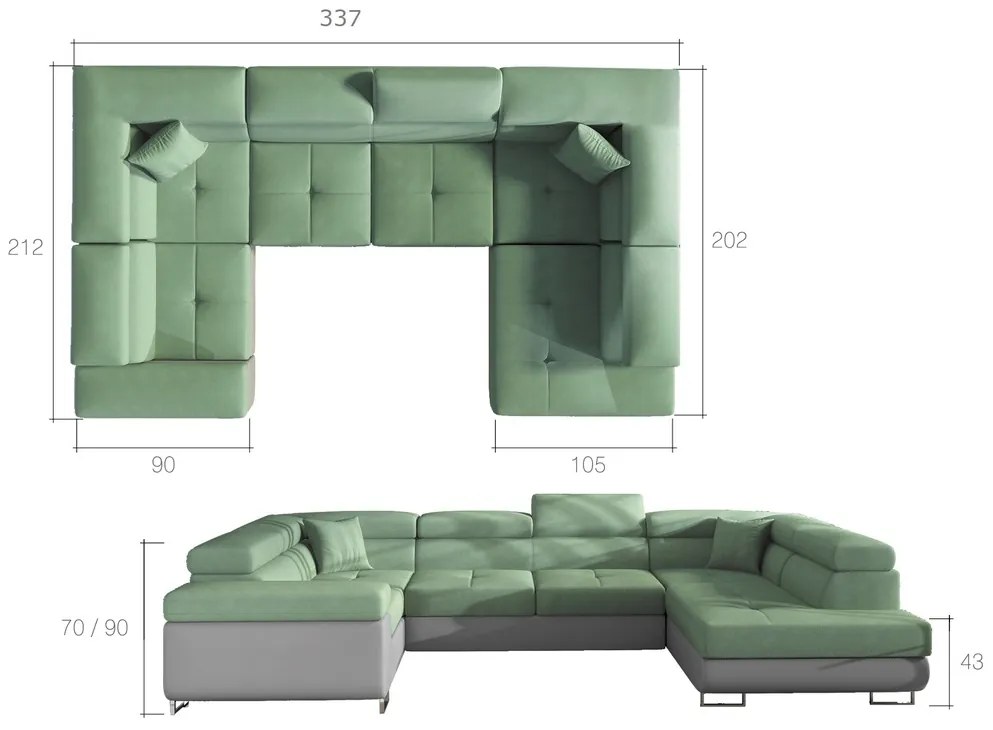 Eltapmeble Rohová sedací souprava Letto Kronos 09/ Soft 17 levá