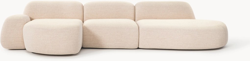 Modulární rohová bouclé pohovka Wolke, 4místná