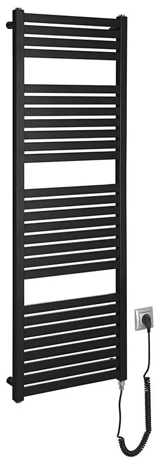 Aqualine - Koupelnový elektrický radiátor TONDI-E 500W/230V 133 cm matná černá DE476T