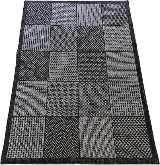 HU Šedý sisalový koberec Sizal Sive – čtverce Rozměr: 40x60 cm
