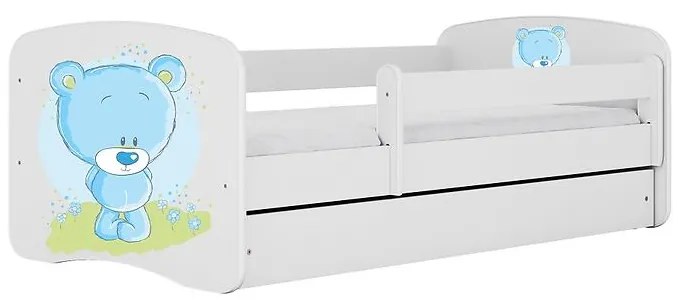 Dětská postel Babydreams+M bílá 70x140 Modrý medvídek