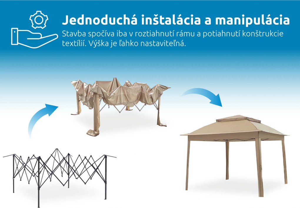 Marimex | Zahradní altán Marimex Vista 3x3 m - béžový | 10970574