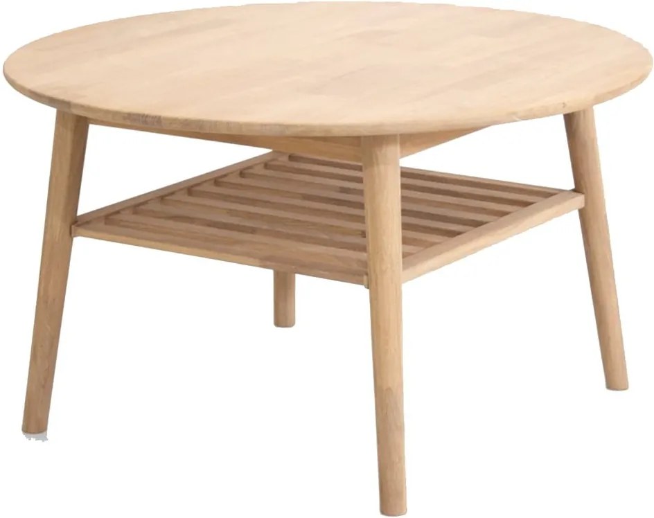 Odkládací stolek z dubového dřeva Canett Martell, ⌀ 90 cm
