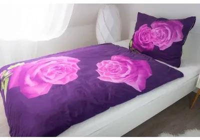 Aaryan Trade  3D POVLEČENÍ - Růže purple 140x200/70x90cm