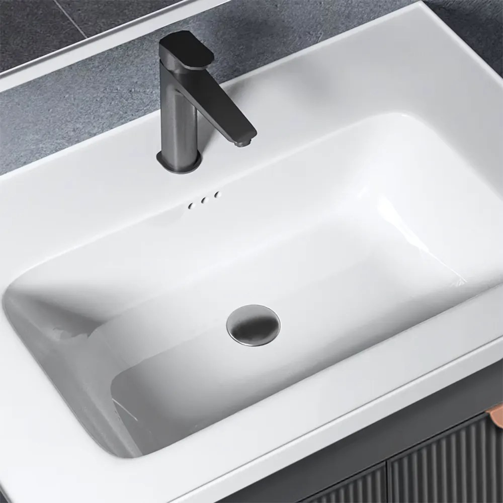 Rea Mario, sada koupelnového nábytku s umyvadlem 60cm, šedá matná, REA-M0006
