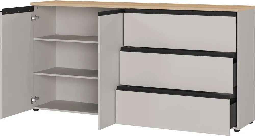 Šedobéžová/ve světle přírodní barvě komoda 180x91x41 cm Cormano – Germania