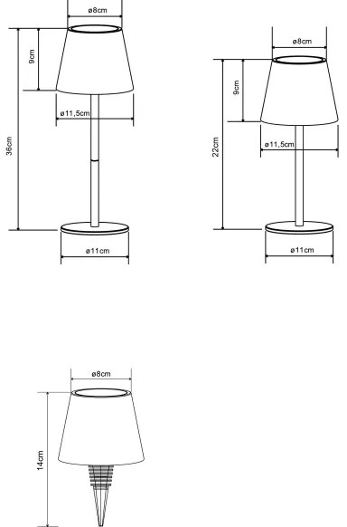 Globo 58488S - LED Stmív dotyk nab venk lampa VANNIE 3W/5V IP54 1800 mAh
