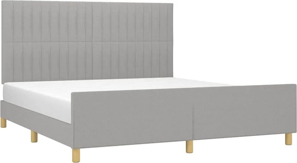Rám postele bez matrace světle šedý 180 x 200 cm textil 3125235