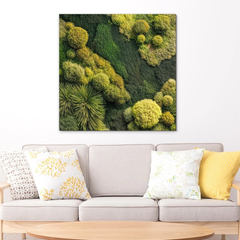 DUBLEZ | Mechový obraz - Zelená oáza (imitace)