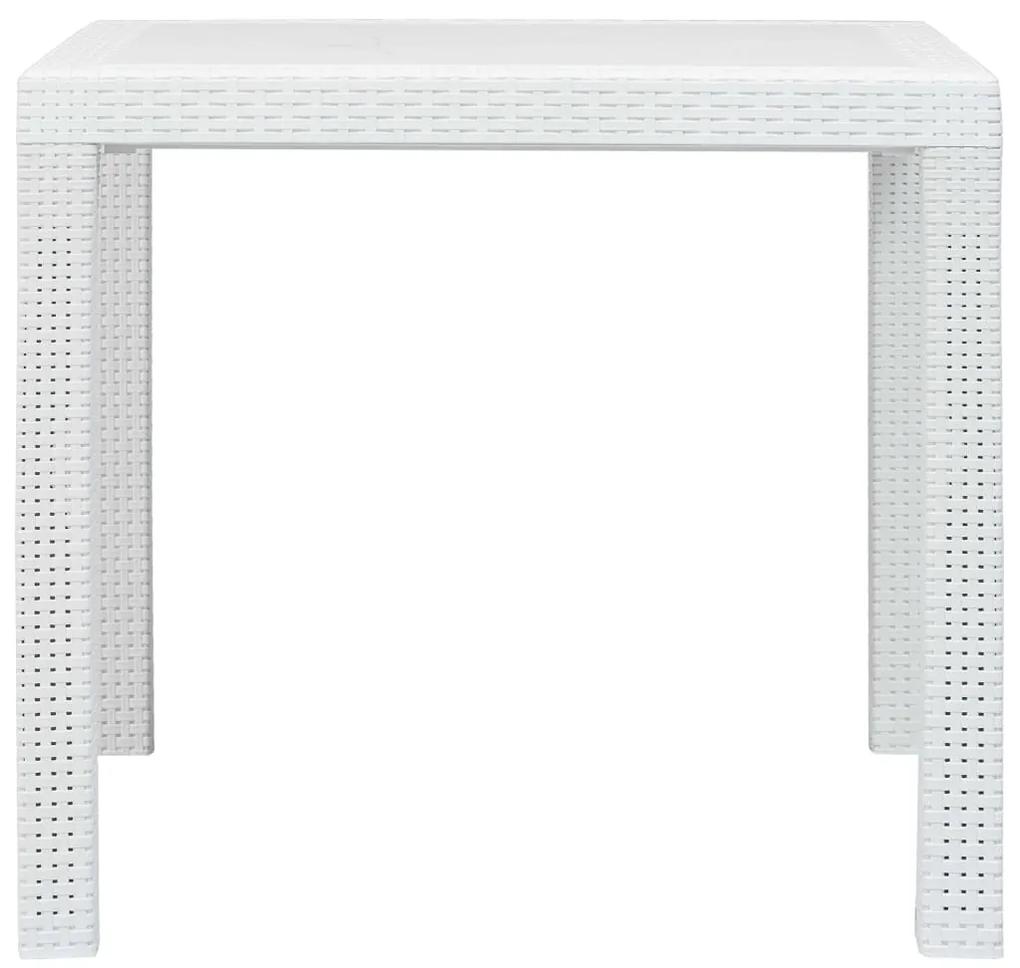 Zahradní stůl bílý 79 x 79 x 72 cm plastový ratanový vzhled - Default Title