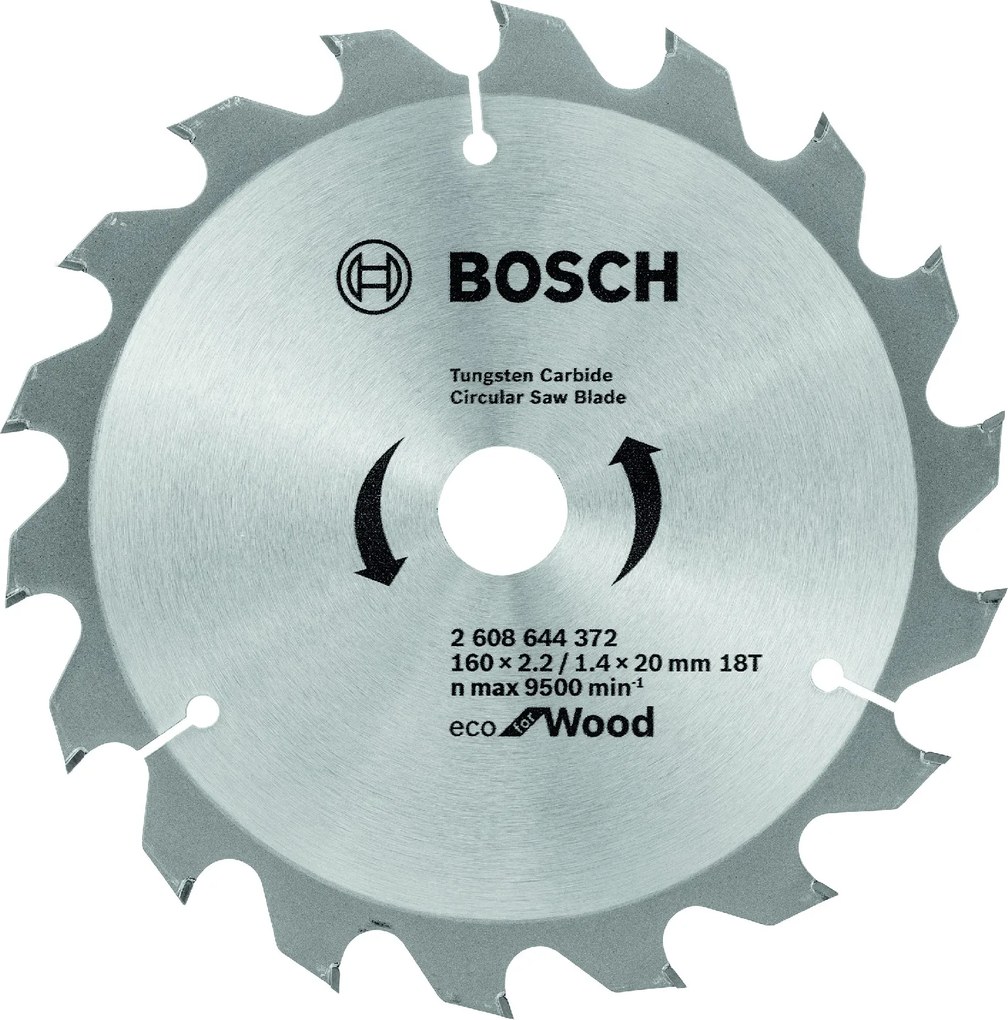 Bosch Eco for Wood 160x2,2/1,4x20 36 zubů 2608644374 Dostupné varianty: Pilový kotouč Bosch Eco for Wood 160x20 mm/24z.
