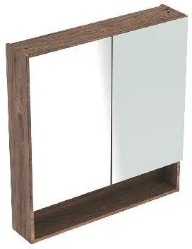 Geberit Selnova Square - Zrcadlová skříňka 850x588x175 mm, 2 dvířka, ořech hickory 501.266.00.1