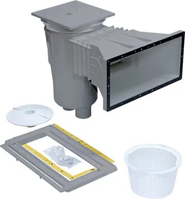 Vagnerpool Skimmer 17,5 l světle šedá (RAL7004 - signální šedá) široké hrdlo, pro folii (372 x155 otvor)
