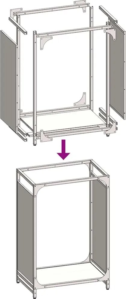 vidaXL Stojan na palivové dřevo Ocel válcovaná za studena [864198] Barva: antracitová