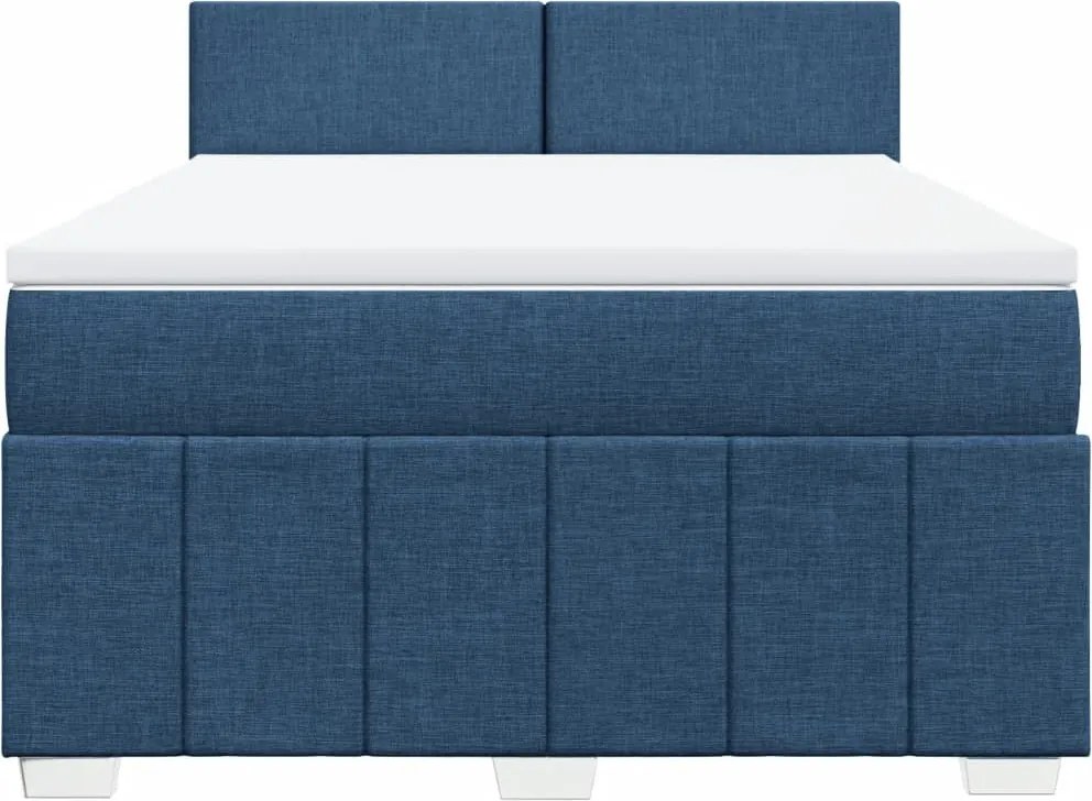 Box spring postel s matrací modrá 140x200 cm textil 3289390