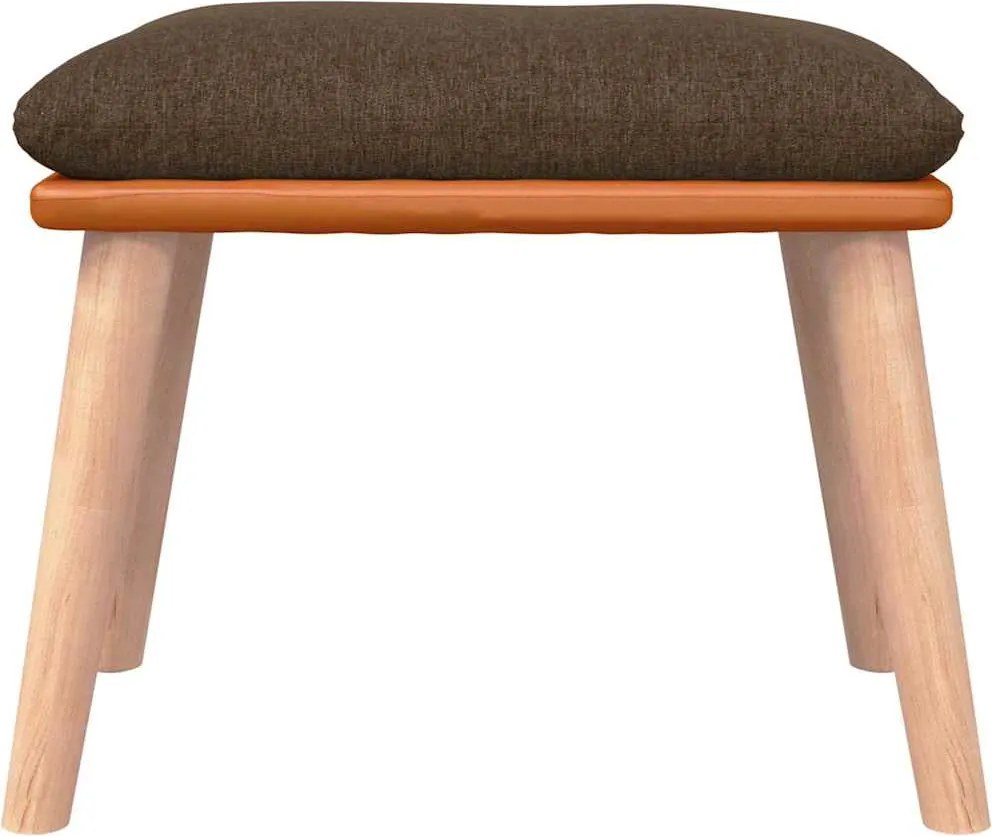 Podnožka hnědá 45x29,5x35 cm textil a umělá kůže 341449