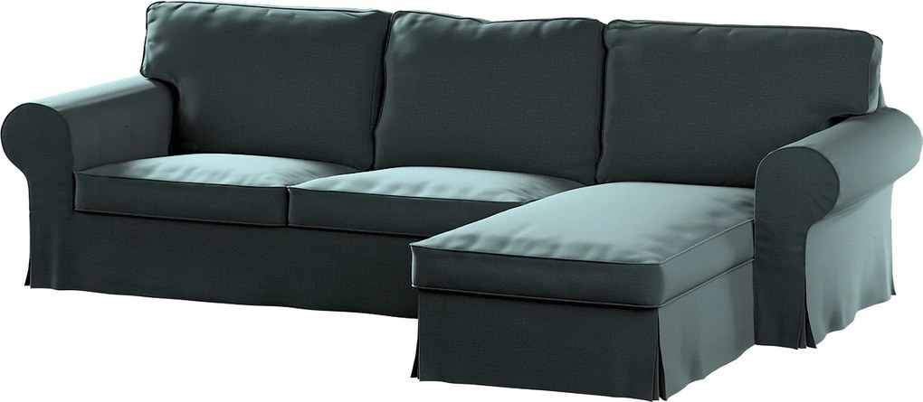 Potah na pohovku IKEA Ektorp 2-místná s lenoškou barva zelená látka sametová
