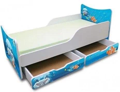 MAXMAX Dětská postel 200x90 cm se šuplíkem - ŽRALOK
