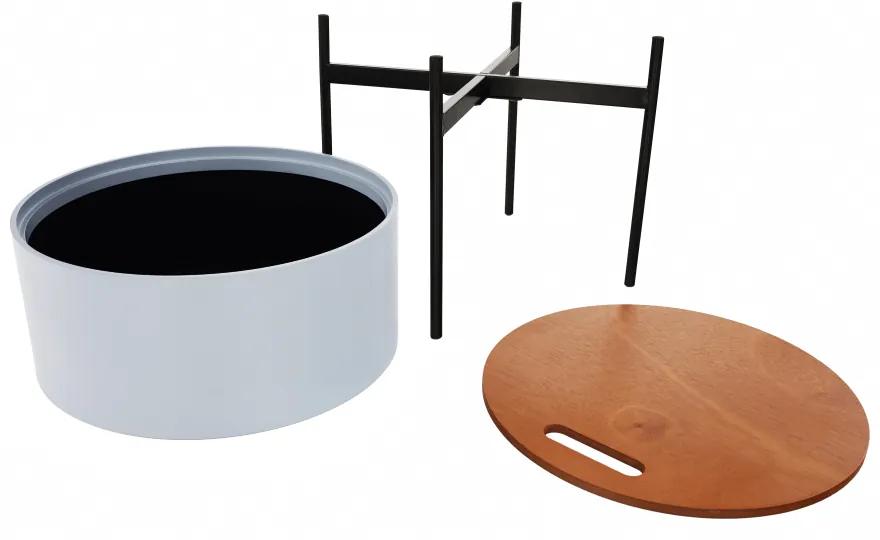 Příruční stolek, šedá / přírodní / černá, MOSAI